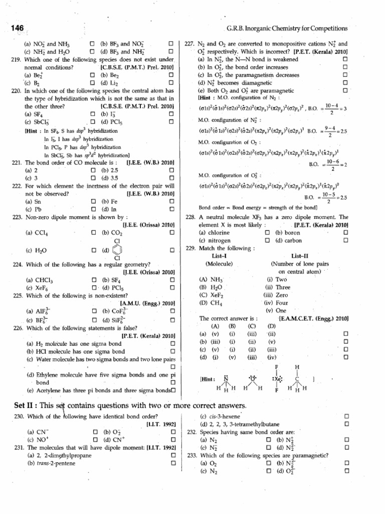 GRB Inorganic Chemistry IIT JEE-páginas-2 | PDF | Chemical Bond ...