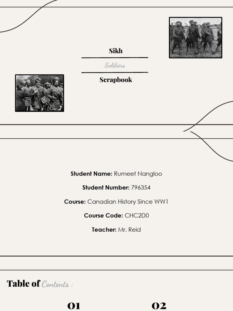 History Summative - Sikh Soliders - Rumeet | PDF | Military