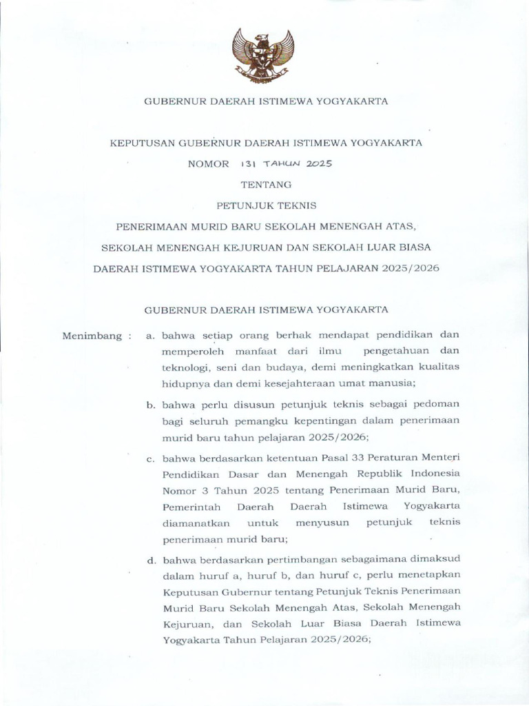 Singkatan dan Ketentuan SMK DIY 2025 | PDF