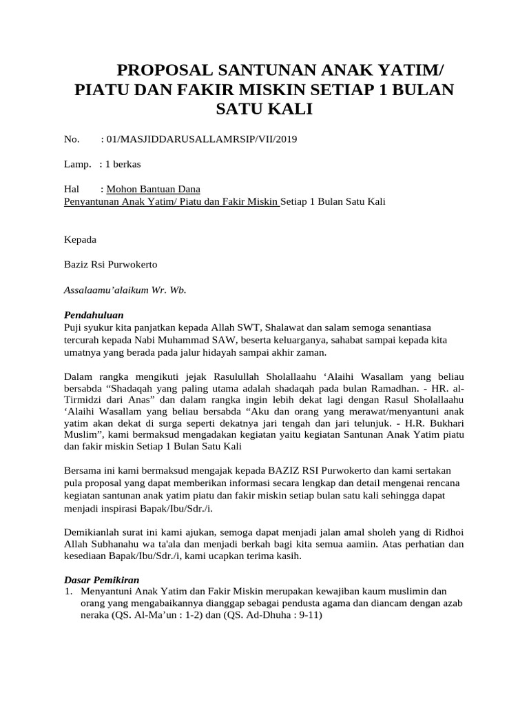 Proposal Santunan Anak Yatim | PDF