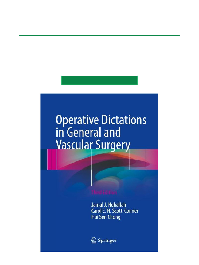 Operative Dictations in General and Vascular Surgery - 3rd Edition Reference Book Download | PDF ...