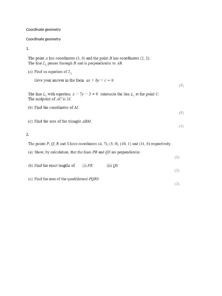 Coordinate Geometry | PDF