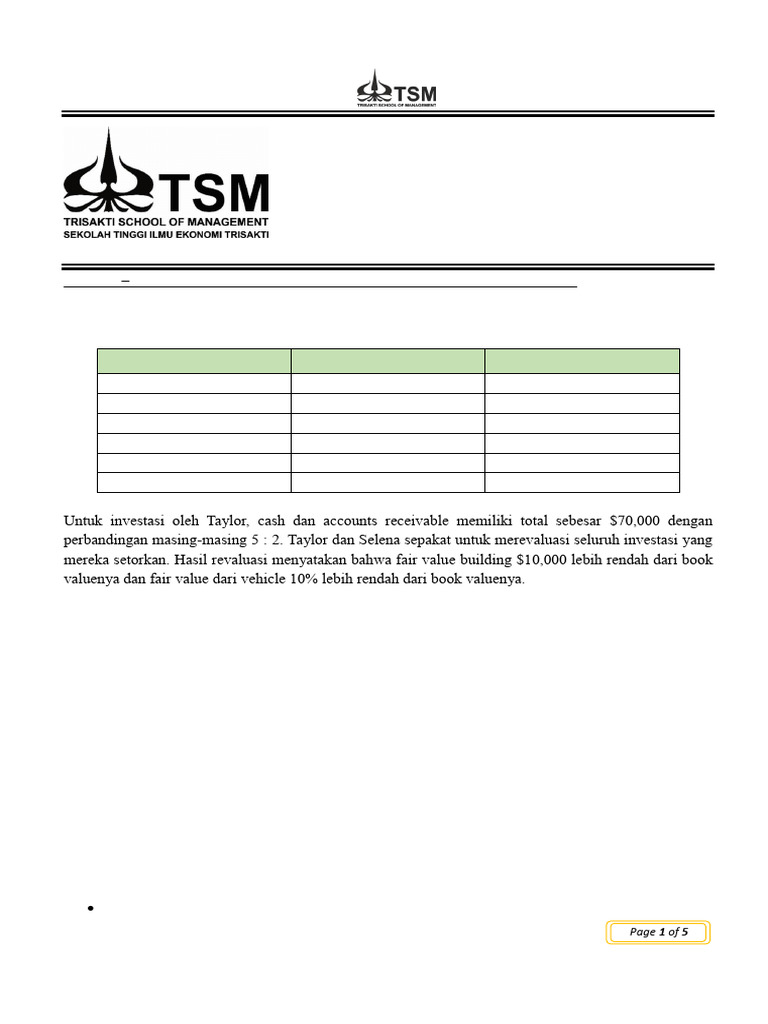 Soal UTS Lab. Akuntansi Lanjutan I - Genap 22.23 | PDF