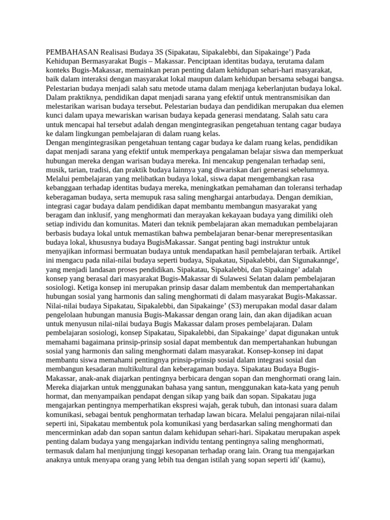 PEMBAHASAN Realisasi Budaya 3S | PDF