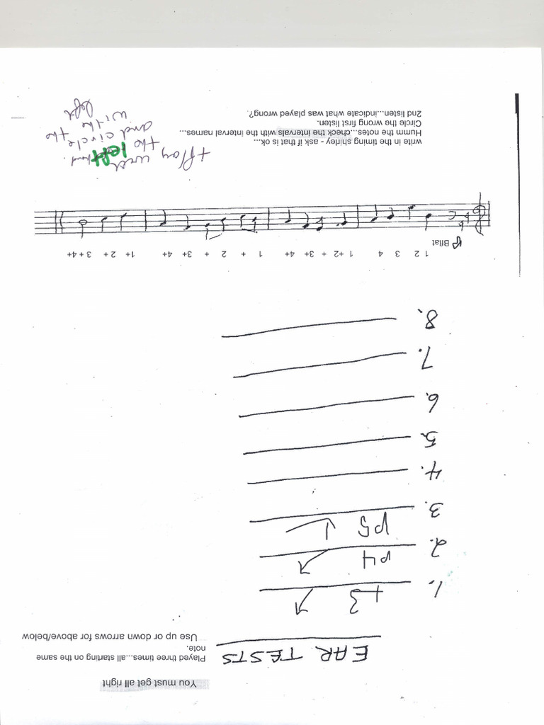 Ear Tests Blank Sheet Choir Directing0001 | PDF
