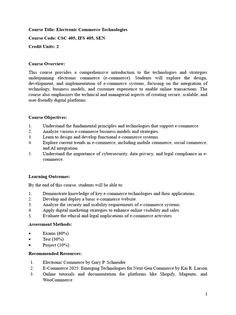 Electronic Commerce Technologies | PDF | Databases | Artificial ...