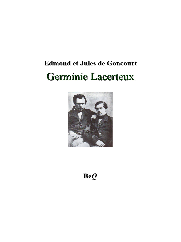 Germinie Lacerteux : Roman social | PDF | Romans | Paris