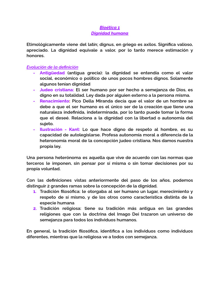 BioÃ© Tica 1 y 2 | PDF | Dignidad | Moralidad