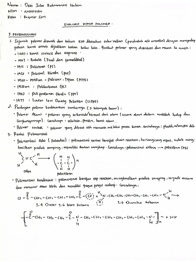 Delis Julia Rahmawati Hakim - Tugas Kimia Polimer | PDF