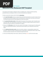 Restaurant Standard Operating Procedure | PDF | Wellness