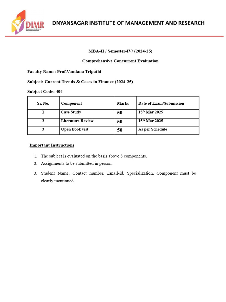 CCE 404 Current Trends & Cases in Finance Final | PDF | Business ...