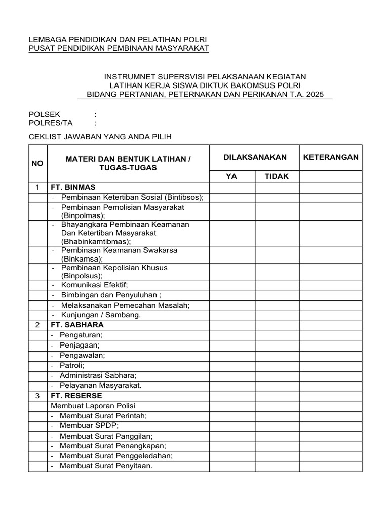 Blanko Supervisi | PDF