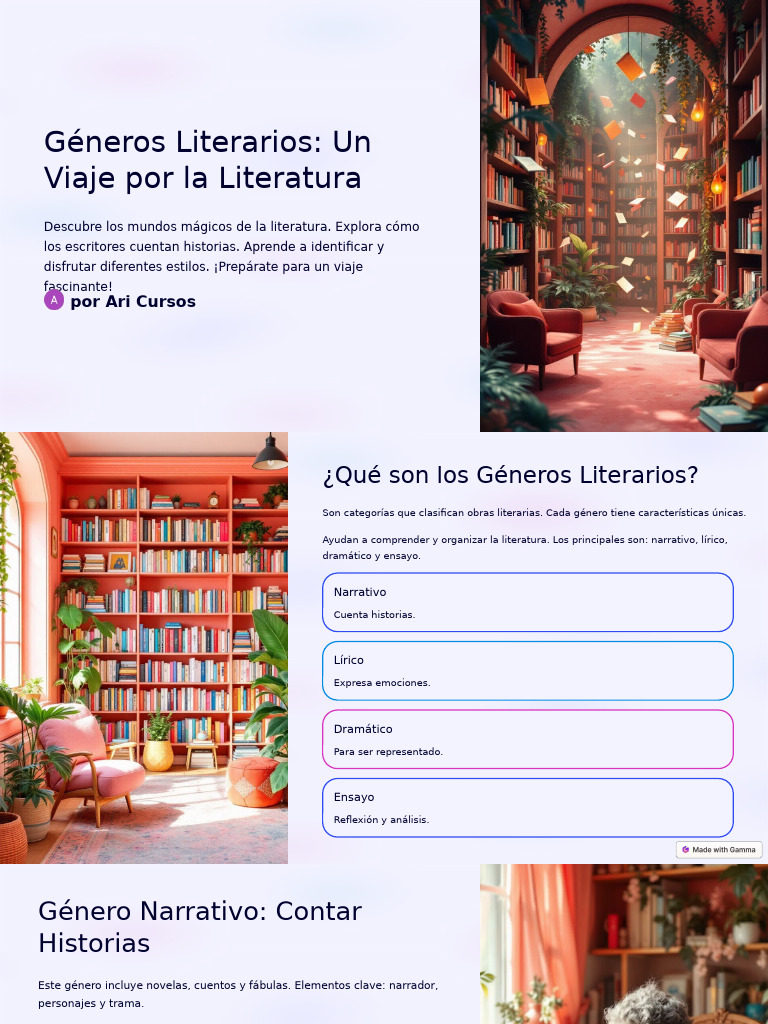 Explorando los Géneros Literarios | PDF | Narración | Ensayos