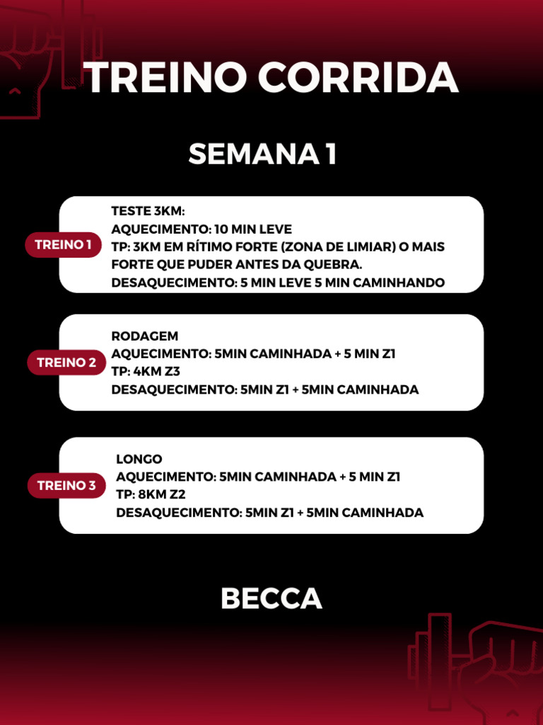 Planilha Treino de Corrida Becca | PDF
