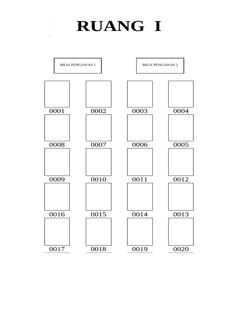 DENAH RUANG (MEJA) Ujian Sekolah | PDF