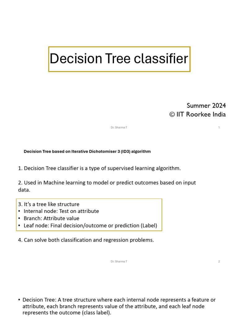 7 - Classification - Decision Tree - Random Forest | PDF | Machine ...