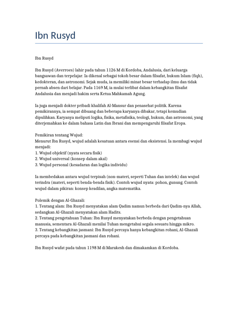 Ibn Rusyd | PDF