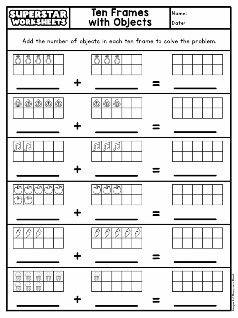 KG2 10 Frames Revision Worksheet | PDF