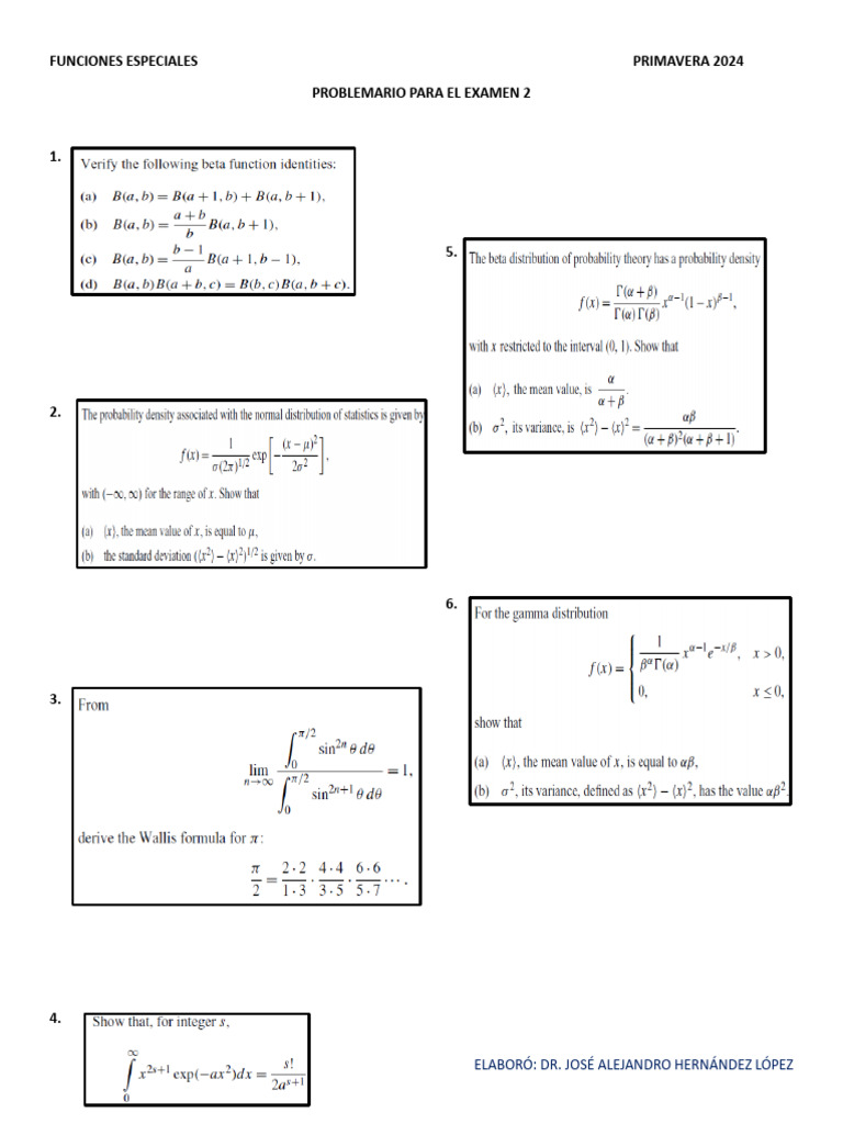 Problemario Examen | PDF