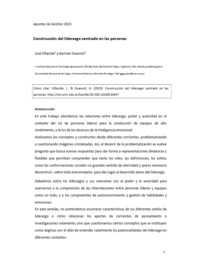 Liderazgo Centrado en las Personas | PDF | Liderazgo | Las emociones