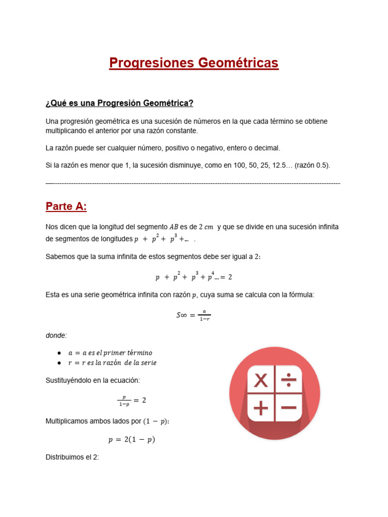 Progresiones Geometricas - Trabajo en Equipo | PDF | Geometría | Aritmética