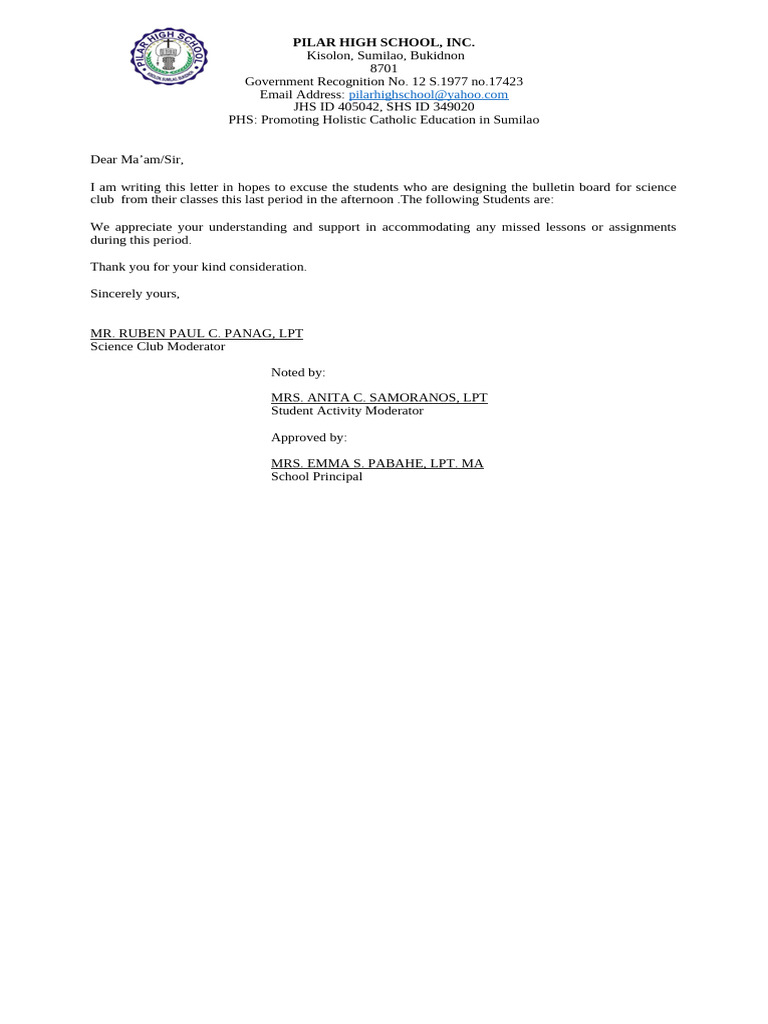 Letter For Complete List | PDF