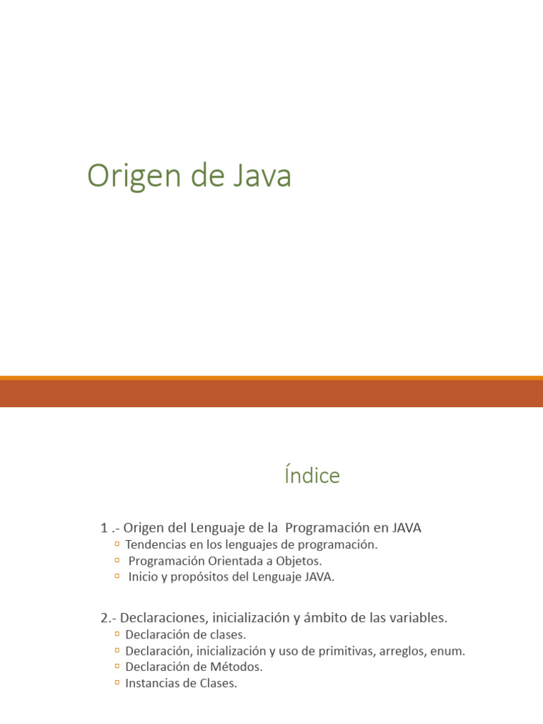 2 OrigenJava | PDF | Java (lenguaje de programación) | Programación orientada a objetos