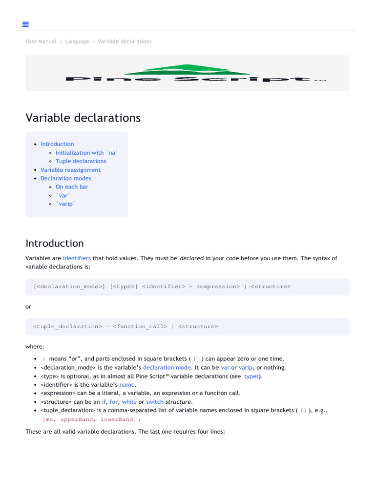 Language Variable Declarations Pdf Variable Computer Science Computer Programming