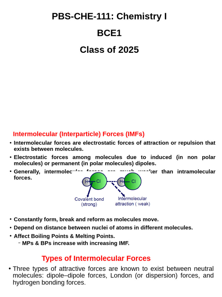 2d. PBS-CHE-111 CHEMICAL BONDING | PDF | Intermolecular Force ...