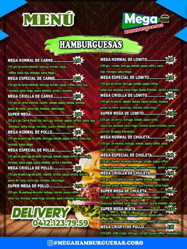 Menu Mega Coro Actualizado Abril 2025-1 | PDF