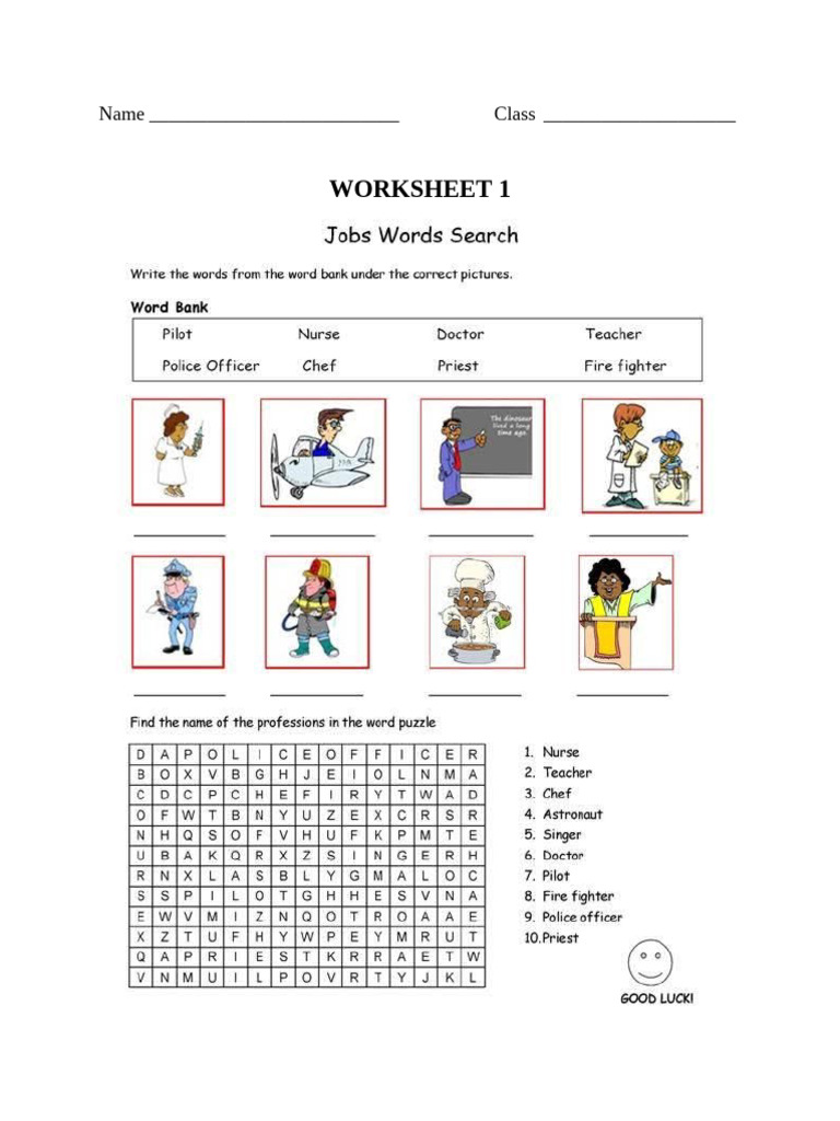 Worksheet Occupation | PDF