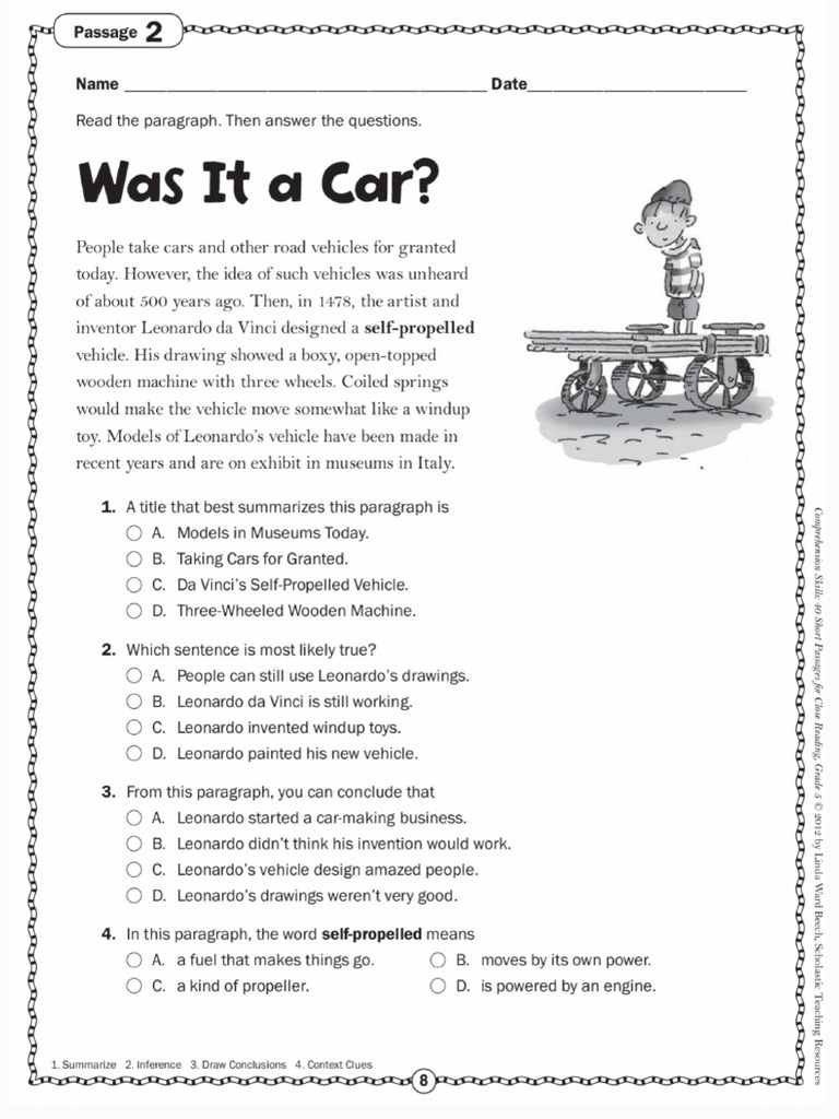 YR 4 COMPREHENSION SKILLS WS1 | PDF