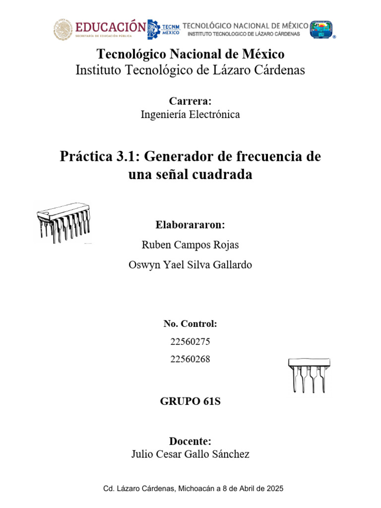 Práctica 3 - 1-Generador - de - Frecuencia - de - Señal - Cuadrada - CRR - SGOY | PDF ...