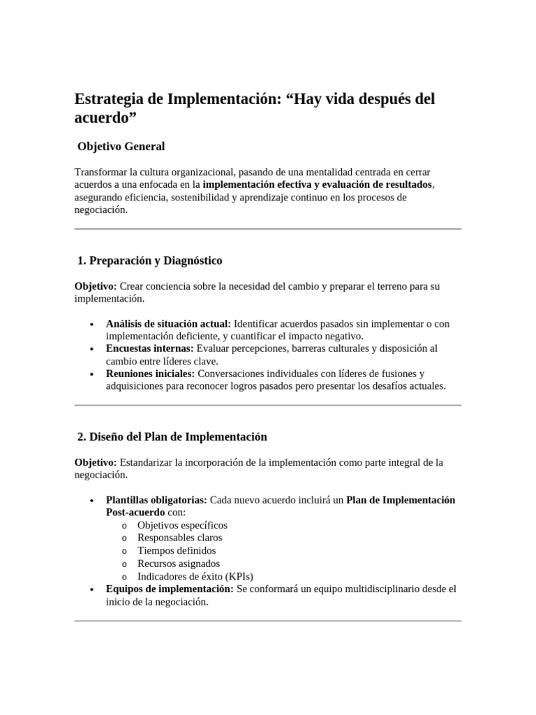 Estrategia de Implementacion | PDF