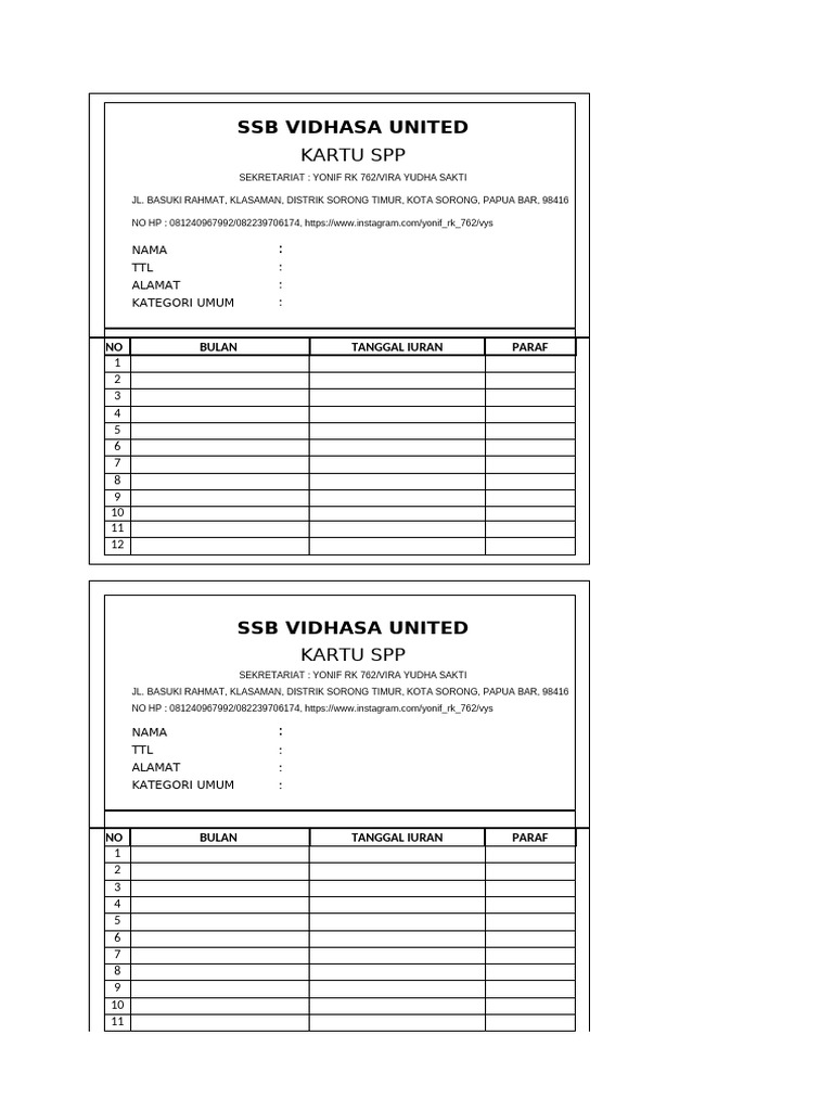 Data Iuaran SSB | PDF