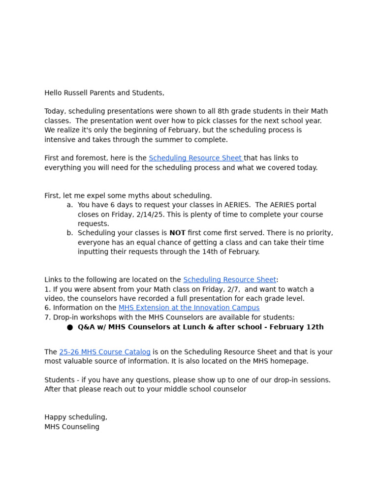 Russell parentsquare message | PDF