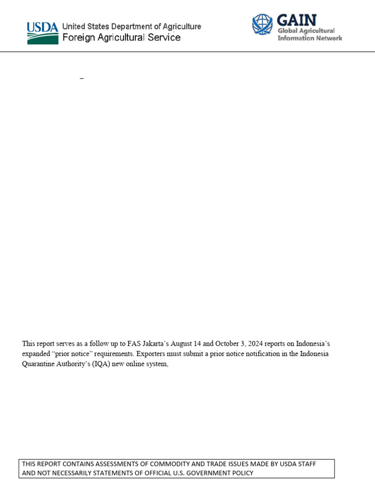 US Commodity Prior Notice for Indonesia | PDF | Food Safety | Password