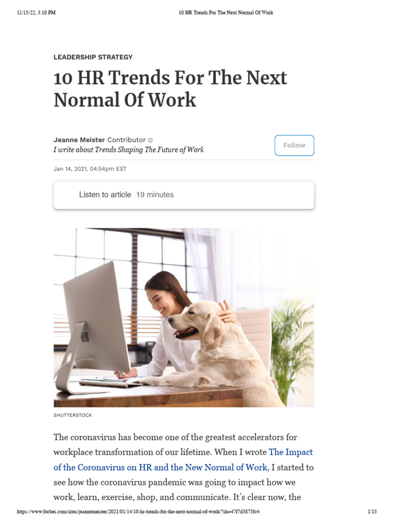 10 HR Trends for the next normal of work | PDF | Analytics | Employment