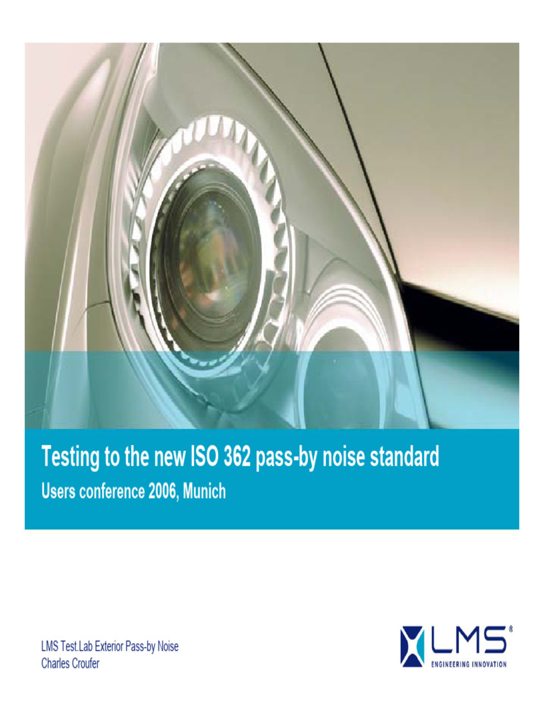 Testing To The New ISO 362 Pass-By Noise Standard - LMS - Croufer | PDF ...