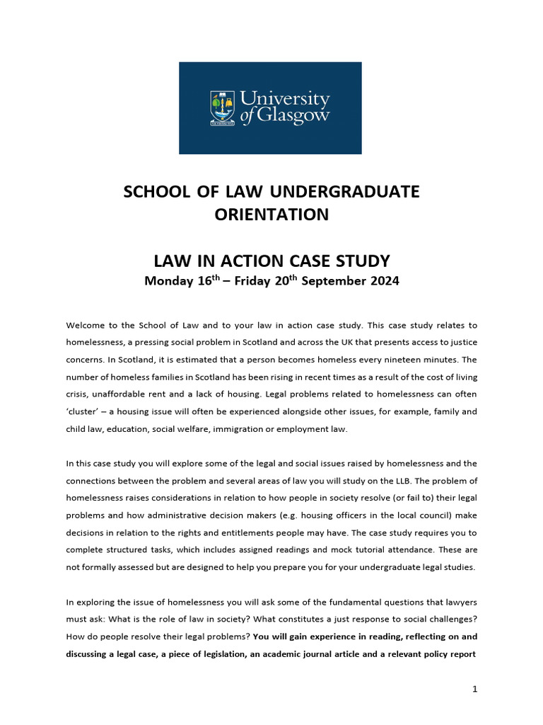 LLB Law in Action Case Study 2024 2 | PDF | Cost Of Living | Homelessness