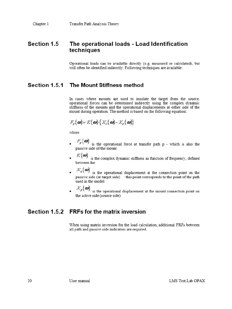 LMS - The Operational Loads - Load Identification Techniques | PDF