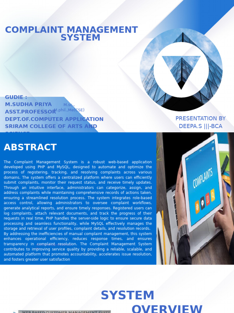 DEEPA S - Complaint Management System - 20250409 - 093421 - 0000 | PDF | Databases | My Sql