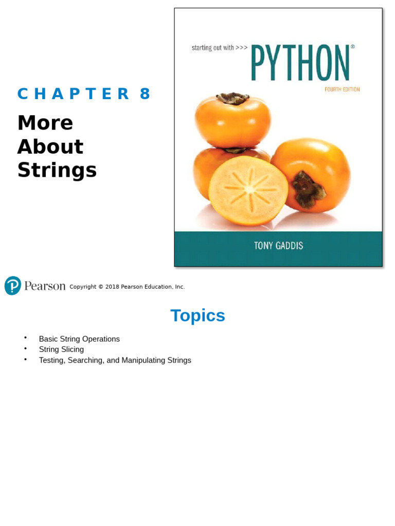Gaddis Python 4e Chapter 08 PPT_ Online Exercise_upload | PDF | Control Flow | String (Computer ...