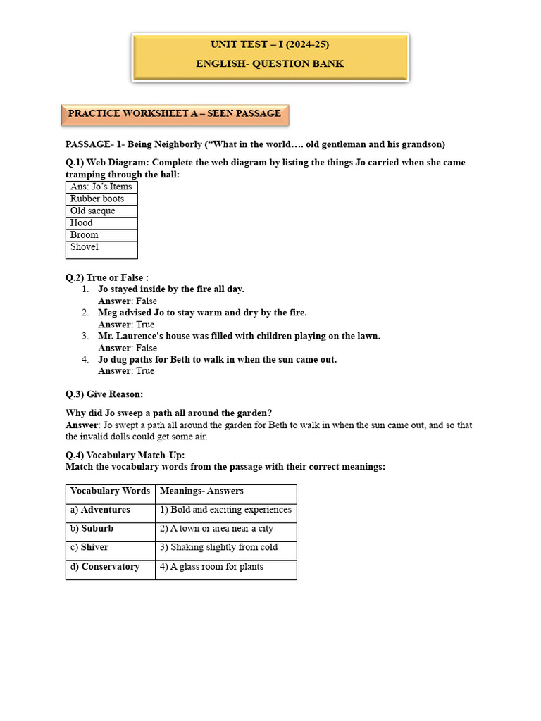 Xi Com Eng Question Bank | PDF | Poetry