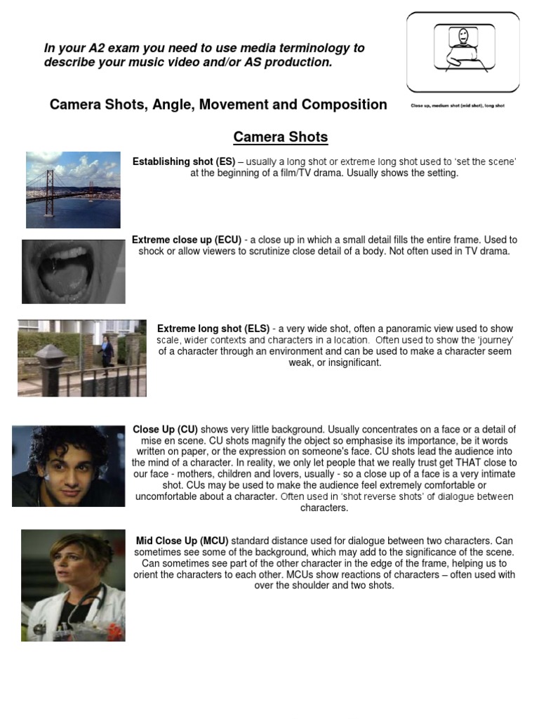 Understanding Camera Shots and Techniques | PDF | Cinematography