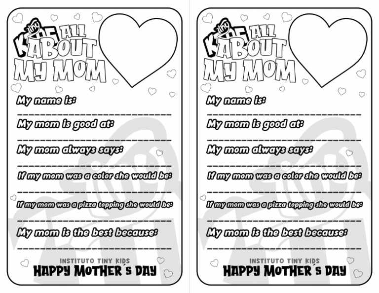 Tarjeta Dia De Las Madres Pdf