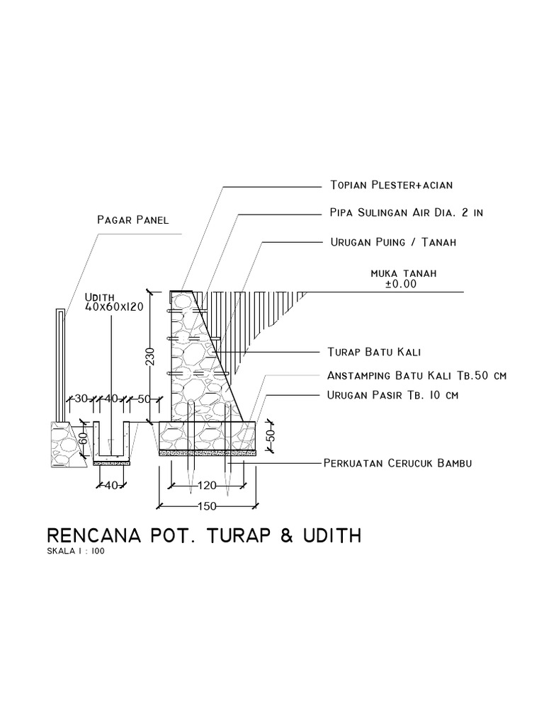 Potongan Turap & Udith | PDF
