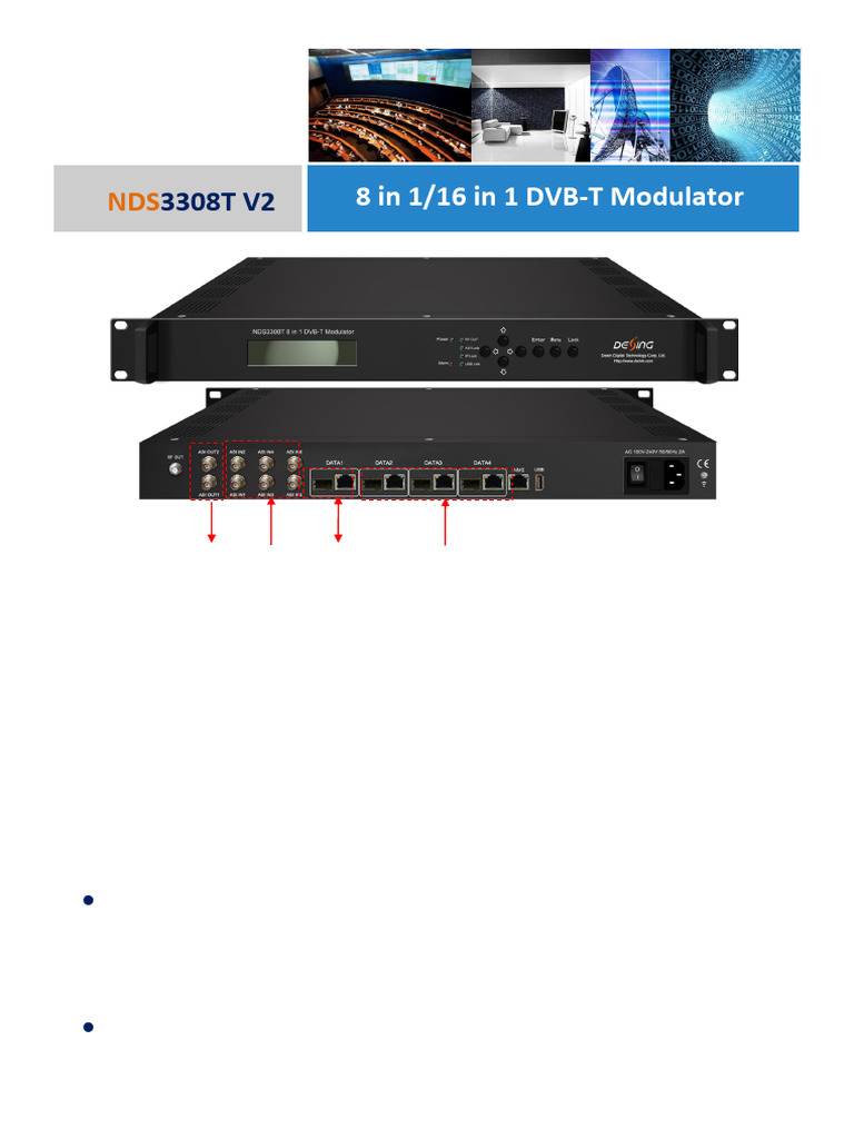 NDS3308T (V2) 8in1&16in1 DVB-T Modulator | PDF | Multicast | Internet Protocols