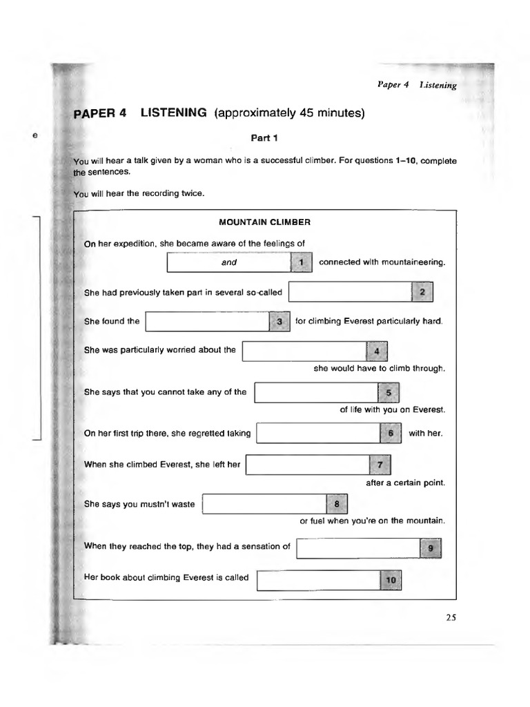 Listening Comprehension Test Overview | PDF | Mount Everest ...