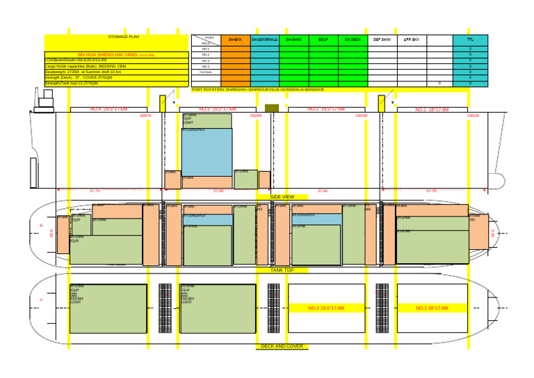 副本5. HUA SHENG HAI YANG PRE-STOWAGE PLAN - | PDF | Shipping | Ships